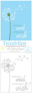 Dandelion Inspirational Print and Coloring Page